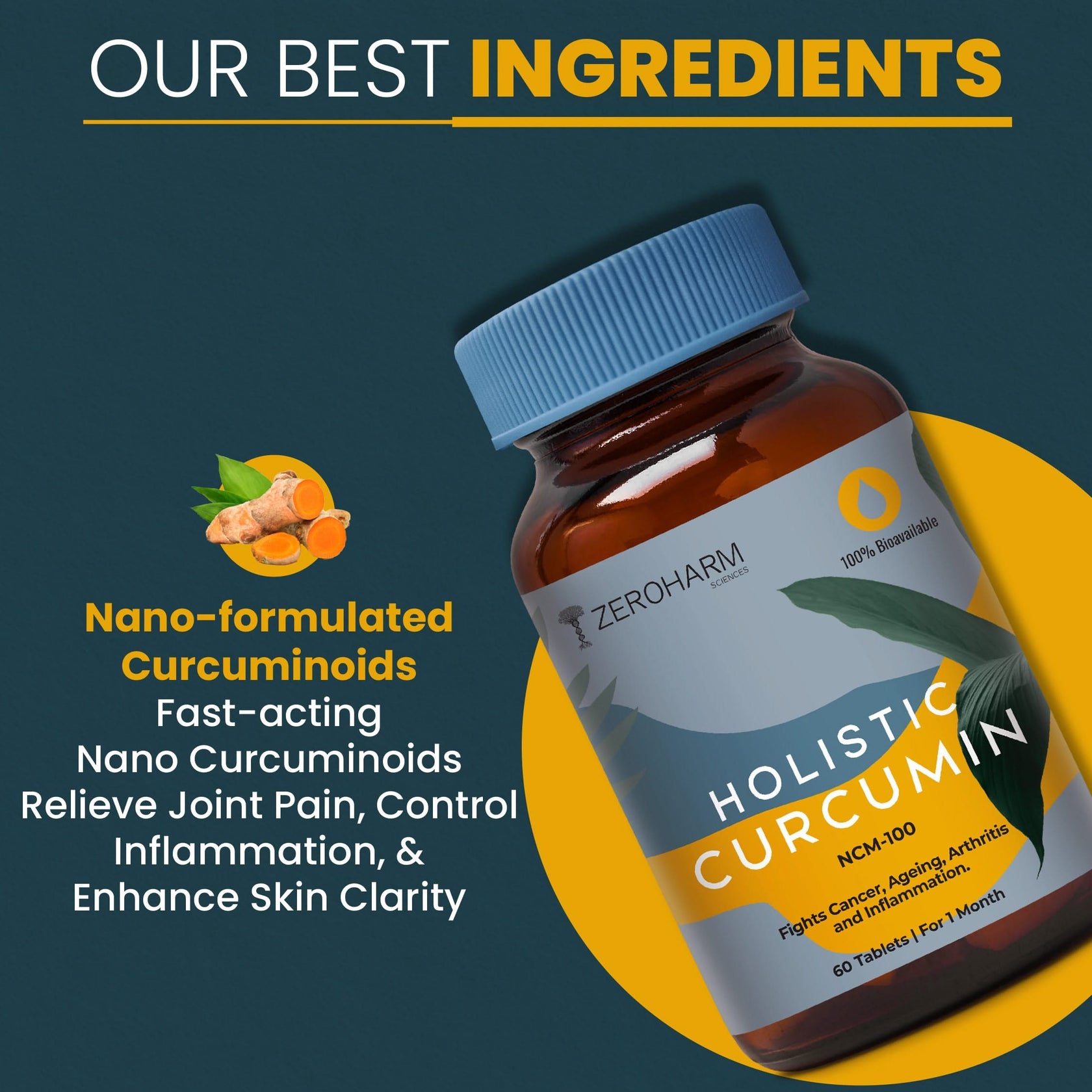 Curcumin Tablets With 95% Curcuminoids & Piperine - Zeroharm