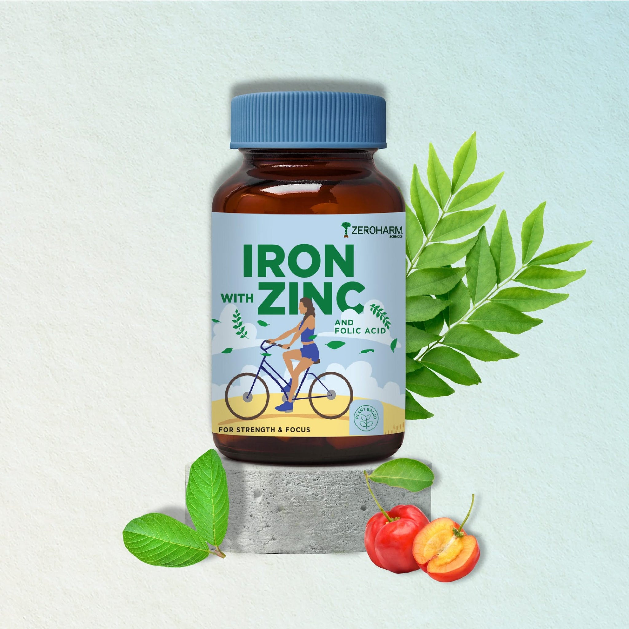 Natural Iron Zinc Folic Acid Vitamin B12 Tablets - Zeroharm