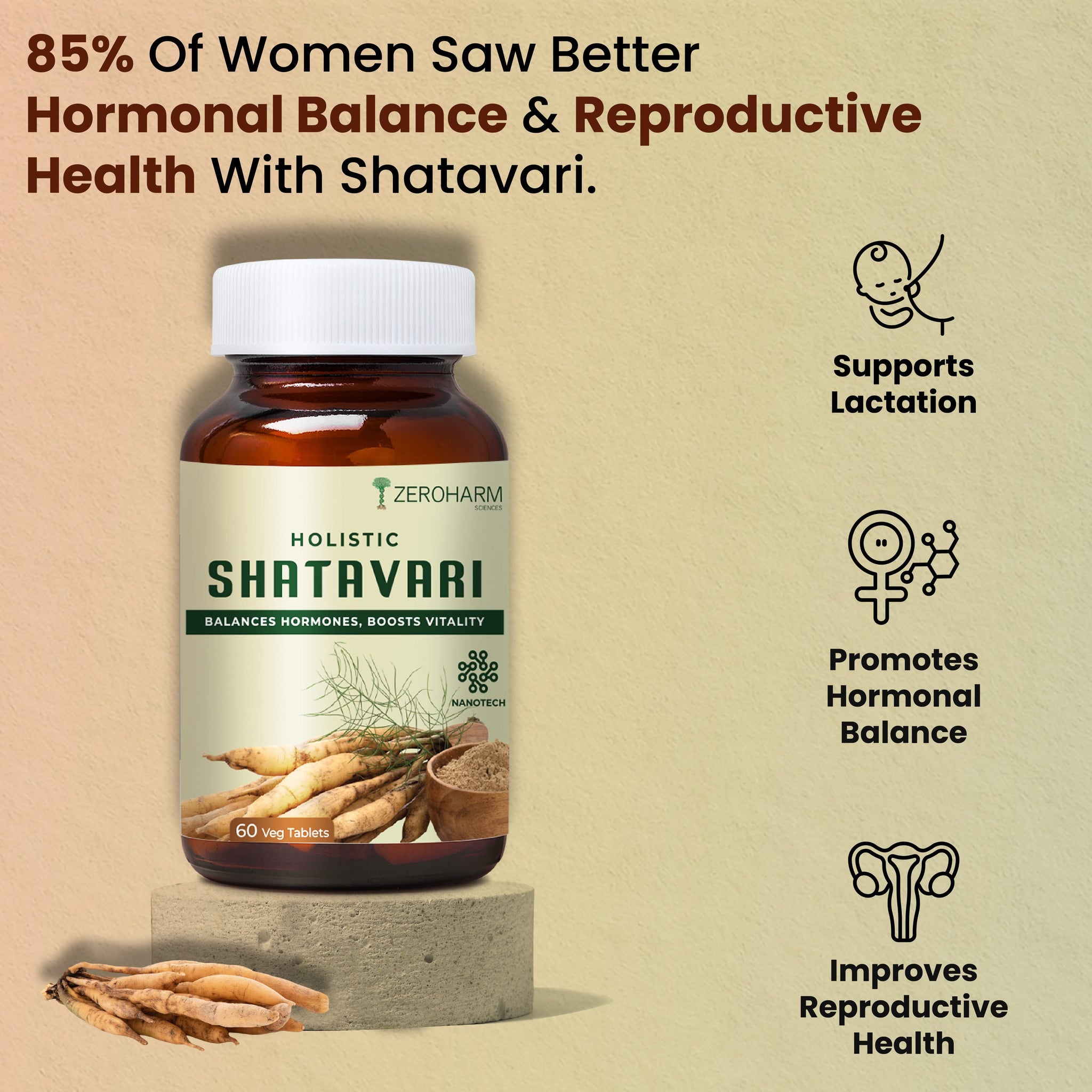 Shatavari Tablets & Lactation Supplements for Women - ZeroHarm – Zeroharm